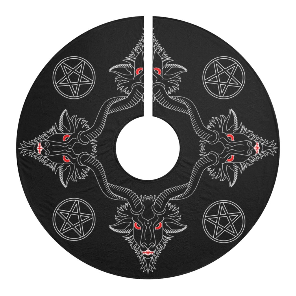 Baphomet & Pentacle Gothic Tree Skirt - Mother Mischief